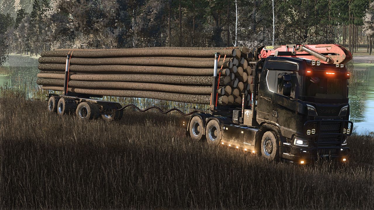 FS25 Truck Wood Trailers Pack V1.1 - FS 25 Trailers Mod Download