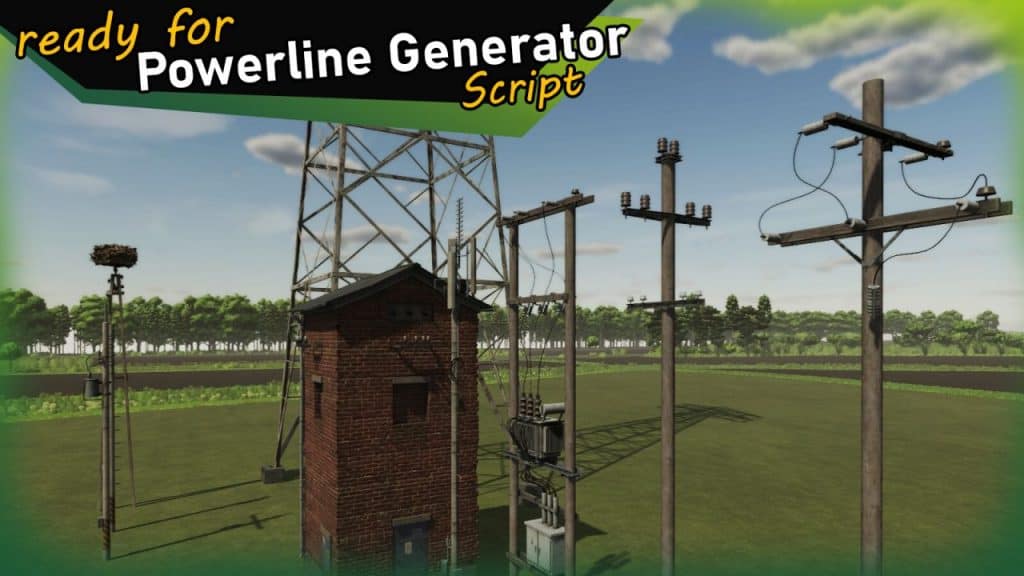 FS25 PowerPole Set v1.0 - FS 25 Prefab Mod Download