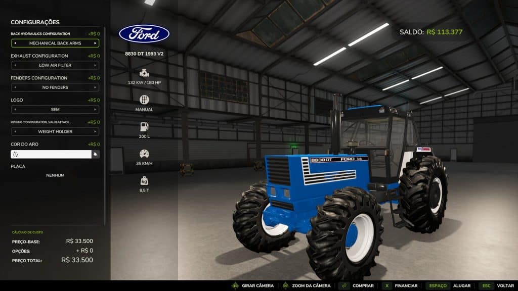 FS25 Ford 8830 DT v1.0 - FS 25 Tractors Mod Download