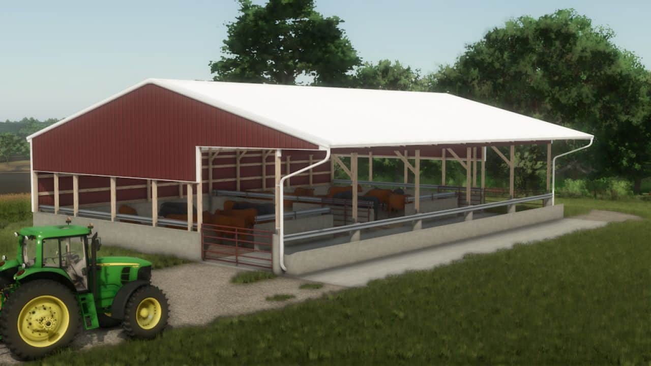 FS25 Bedpack Cattle Shed v1.0 - FS 25 Buildings Mod Download