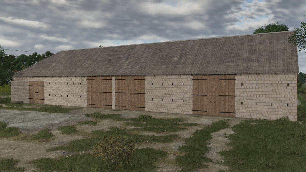 FS25 Medium Cow Barn v1.0 - FS 25 Buildings Mod Download