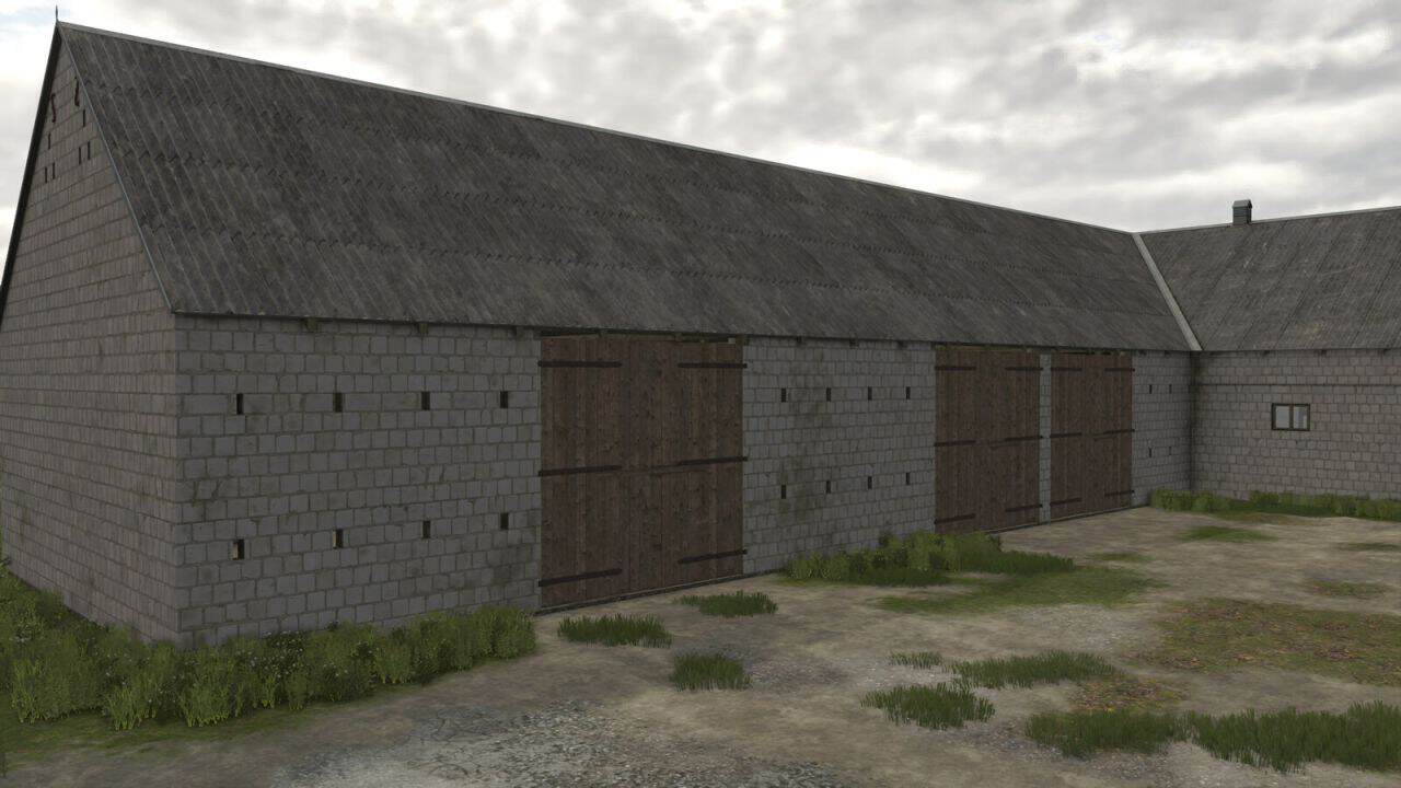 FS25 Medium Cow Barn v1.0 - FS 25 Buildings Mod Download