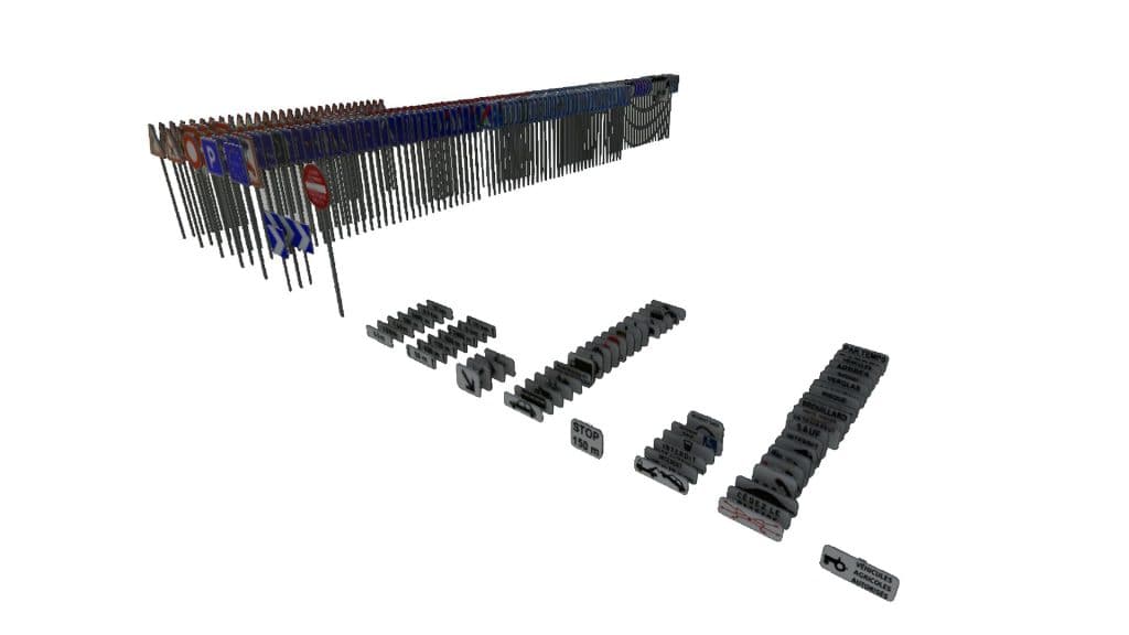 FS25 Pack of French Road Signs v1.0.0.1 - FS 25 Prefab Mod Download
