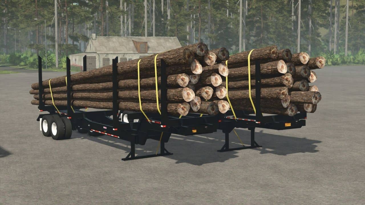 FS25 Pitts Log Trailer Pack v1.0.0.1 - FS 25 Trailers Mod Download