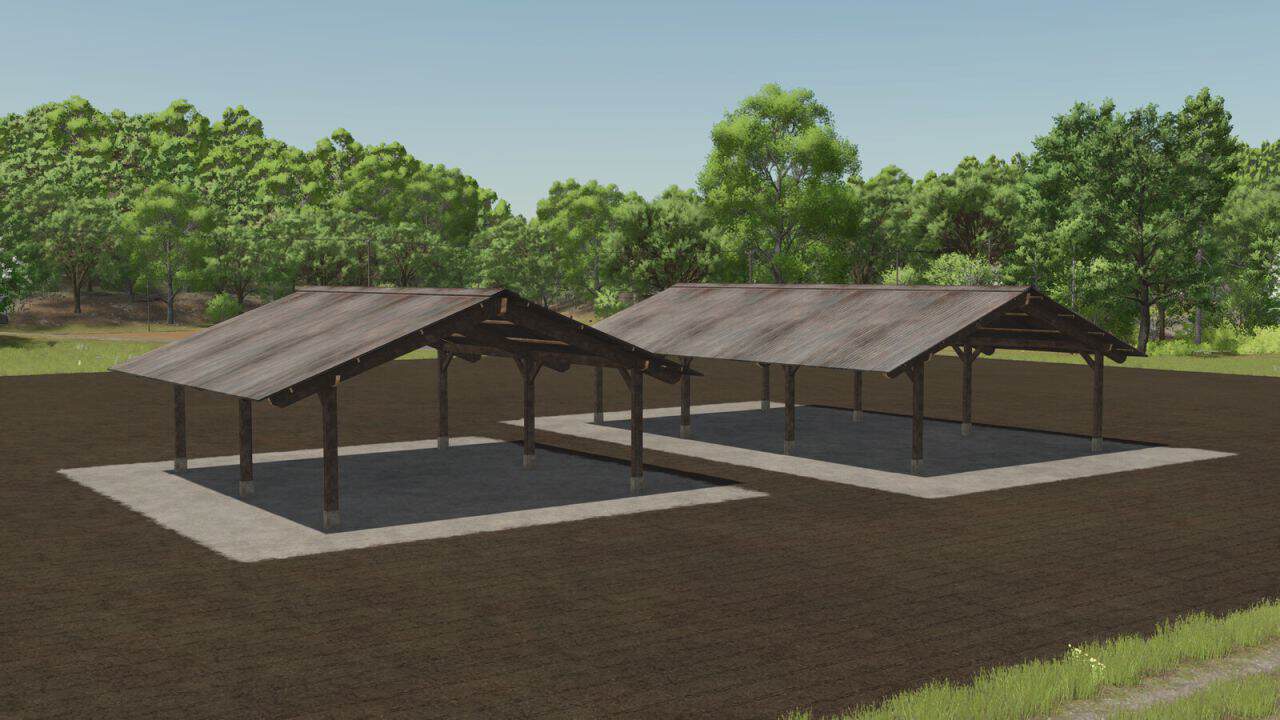 FS25 Wooden Sheds Pack v1.0 - FS 25 Buildings Mod Download