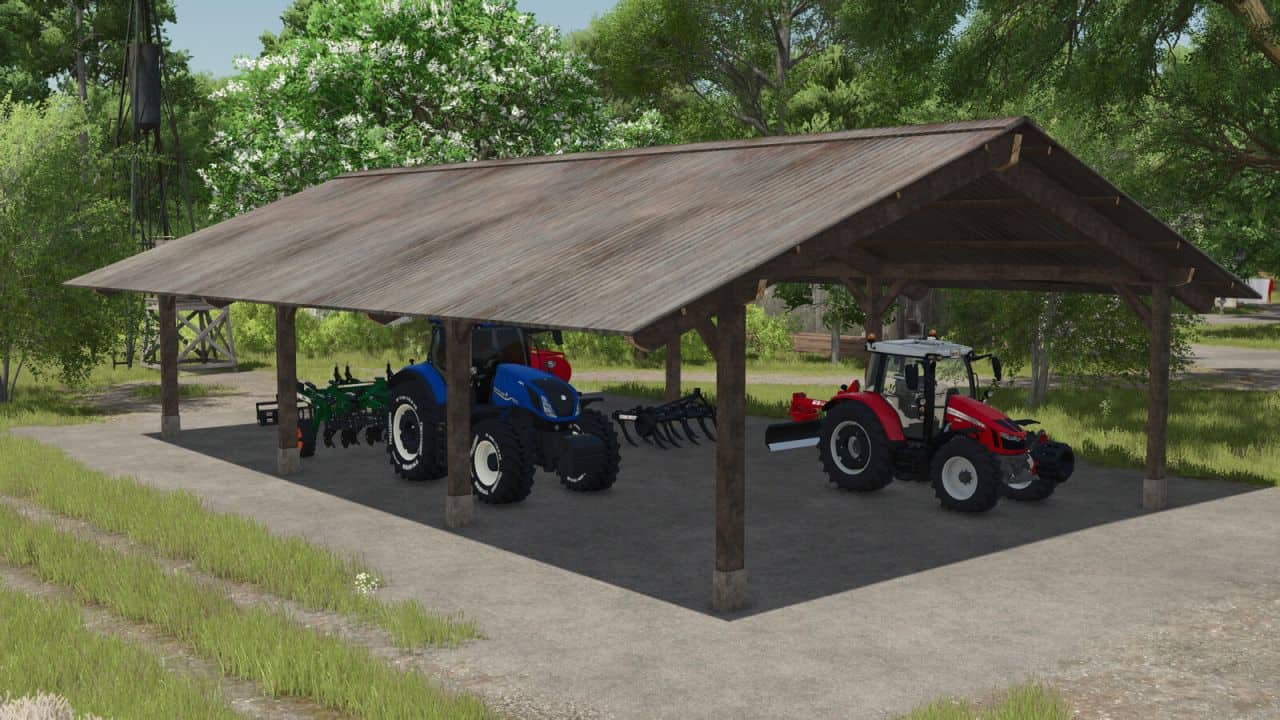 FS25 Wooden Sheds Pack v1.0 - FS 25 Buildings Mod Download